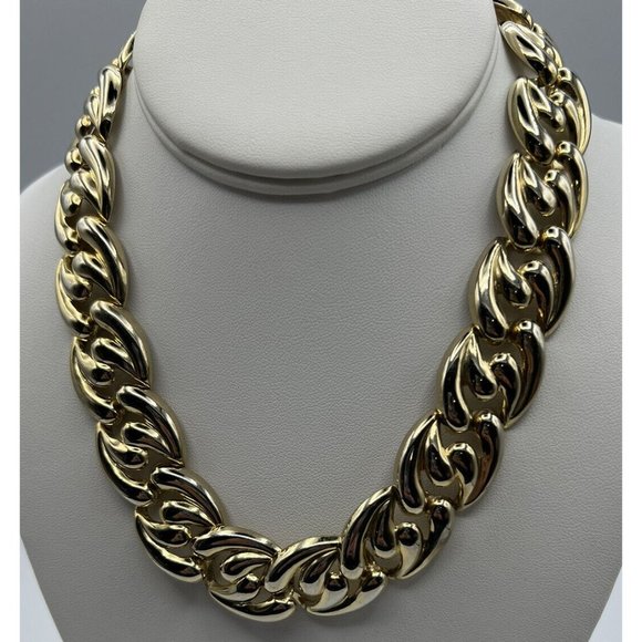 Jewelry | Jewelry Choker Collar Gold Tone Lies Flat Push Button Closure ...